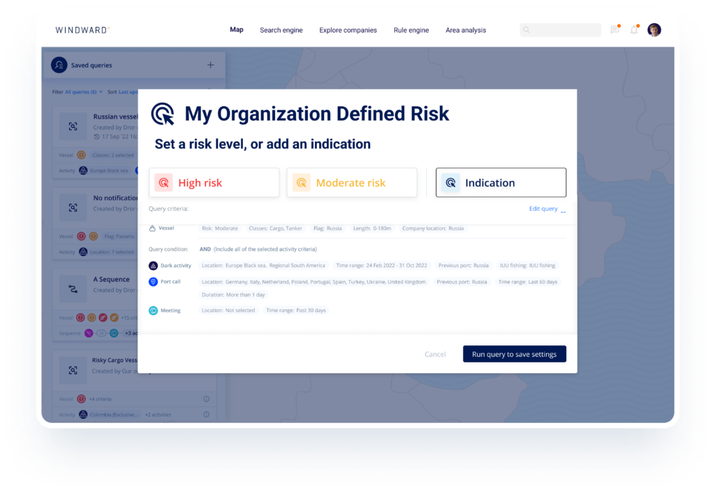 Windward Organization Defined Risk for Maritime Management